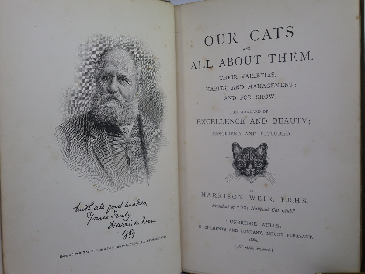 OUR CATS AND ALL ABOUT THEM BY HARRISON WEIR 1889 FIRST EDITION – MFR Rare Books