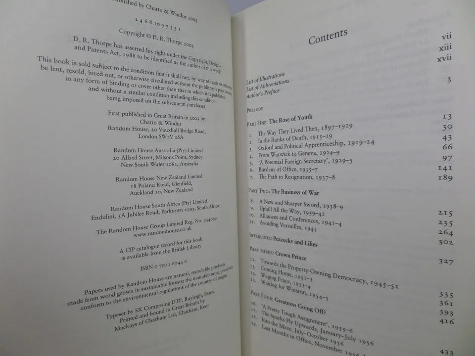 EDEN: THE LIFE AND TIMES OF ANTHONY EDEN FIRST EARL OF AVON 1897-1977 – MFR Rare Books