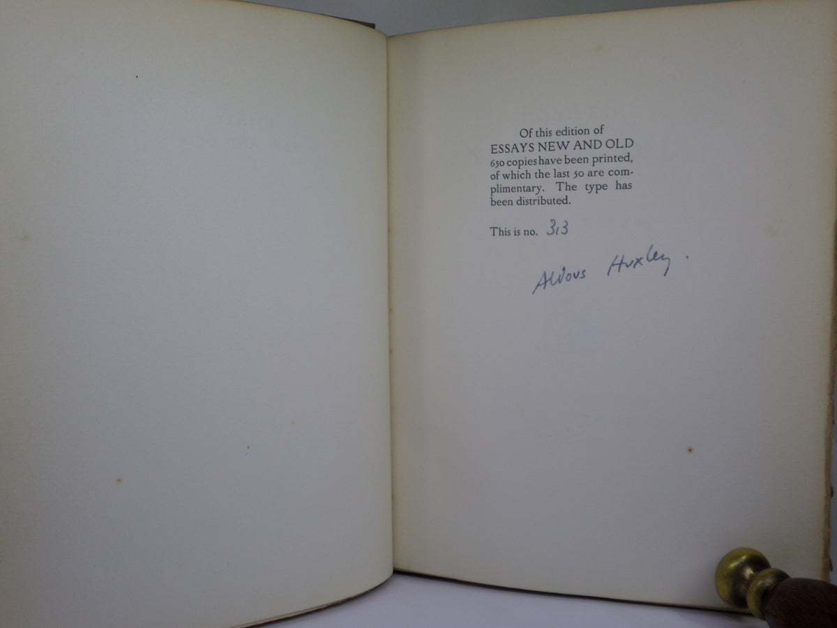 ESSAYS NEW AND OLD BY ALDOUS HUXLEY 1926 SIGNED LIMITED EDITION – MFR ...