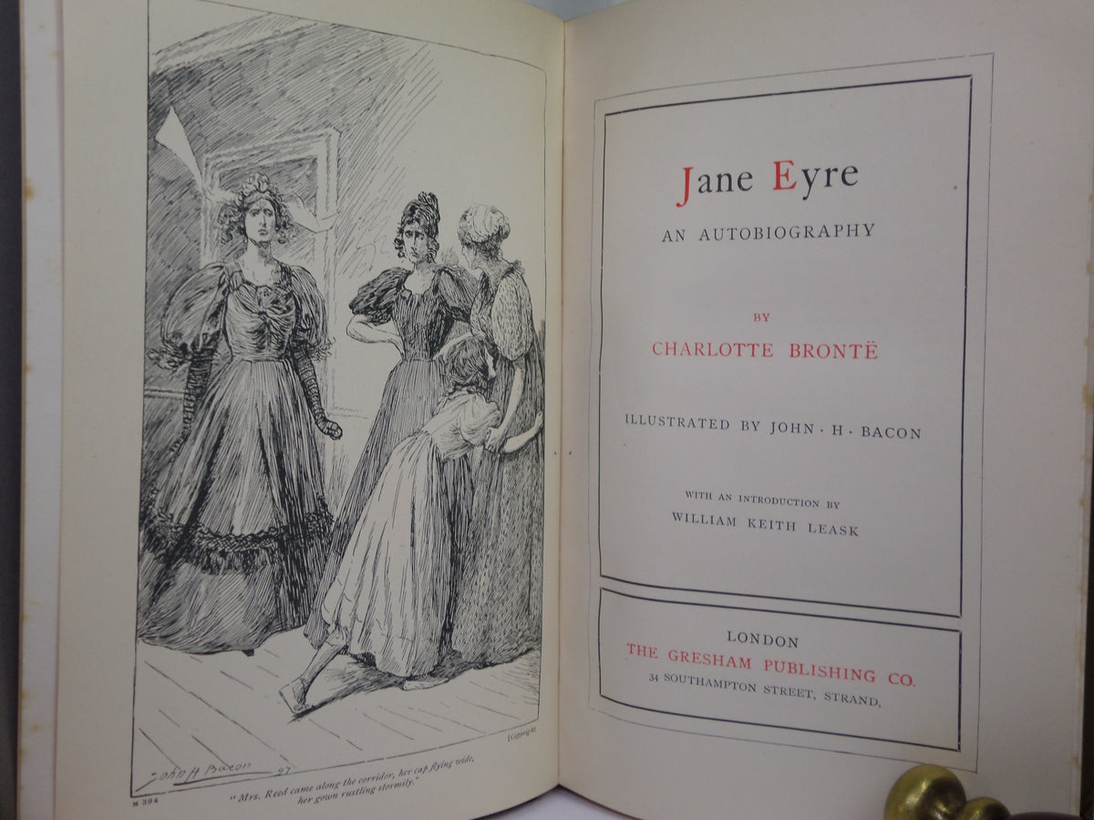 JANE EYRE BY CHARLOTTE BRONTE 1900 DELUXE LEATHER BINDING – MFR Rare Books