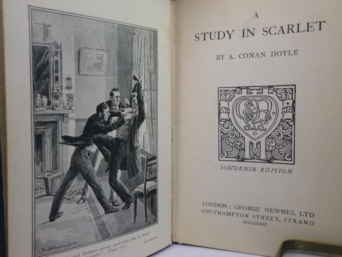 A STUDY IN SCARLET BY ARTHUR CONAN DOYLE 1902 SOUVENIR EDITION – MFR ...