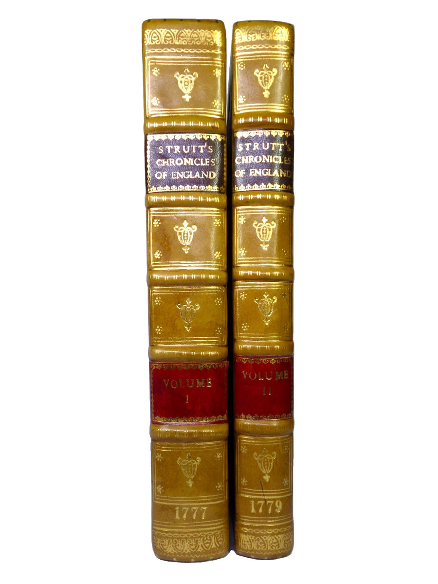 THE CHRONICLE OF ENGLAND BY JOSEPH STRUTT 1777-1779 FINELY BOUND IN TW ...