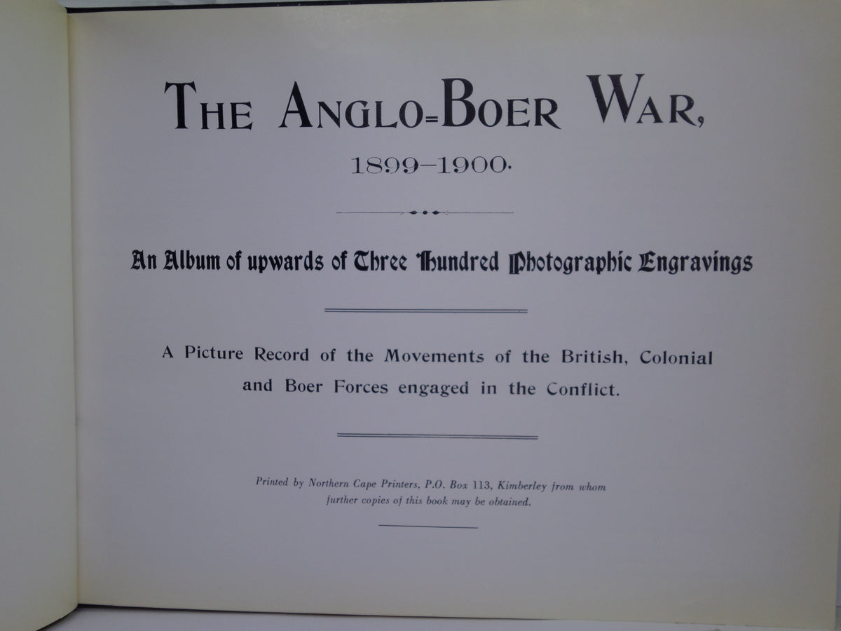 THE ANGLO-BOER WAR 1899-1900 AN ALBUM OF UPWARDS OF 300 PHOTOGRAPHIC E ...