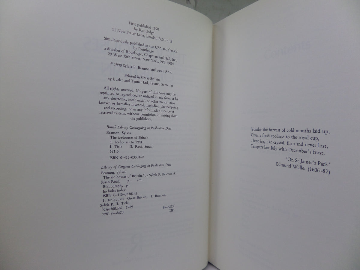 THE ICE-HOUSES OF BRITAIN BY SYLVIA BEAMON AND SUSAN ROAF 1990 HARDCOV ...