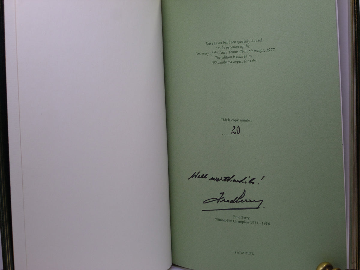 100 YEARS OF WIMBLEDON 1877 - 1977 BY LANCE TINGAY, SIGNED LIMITED EDI ...