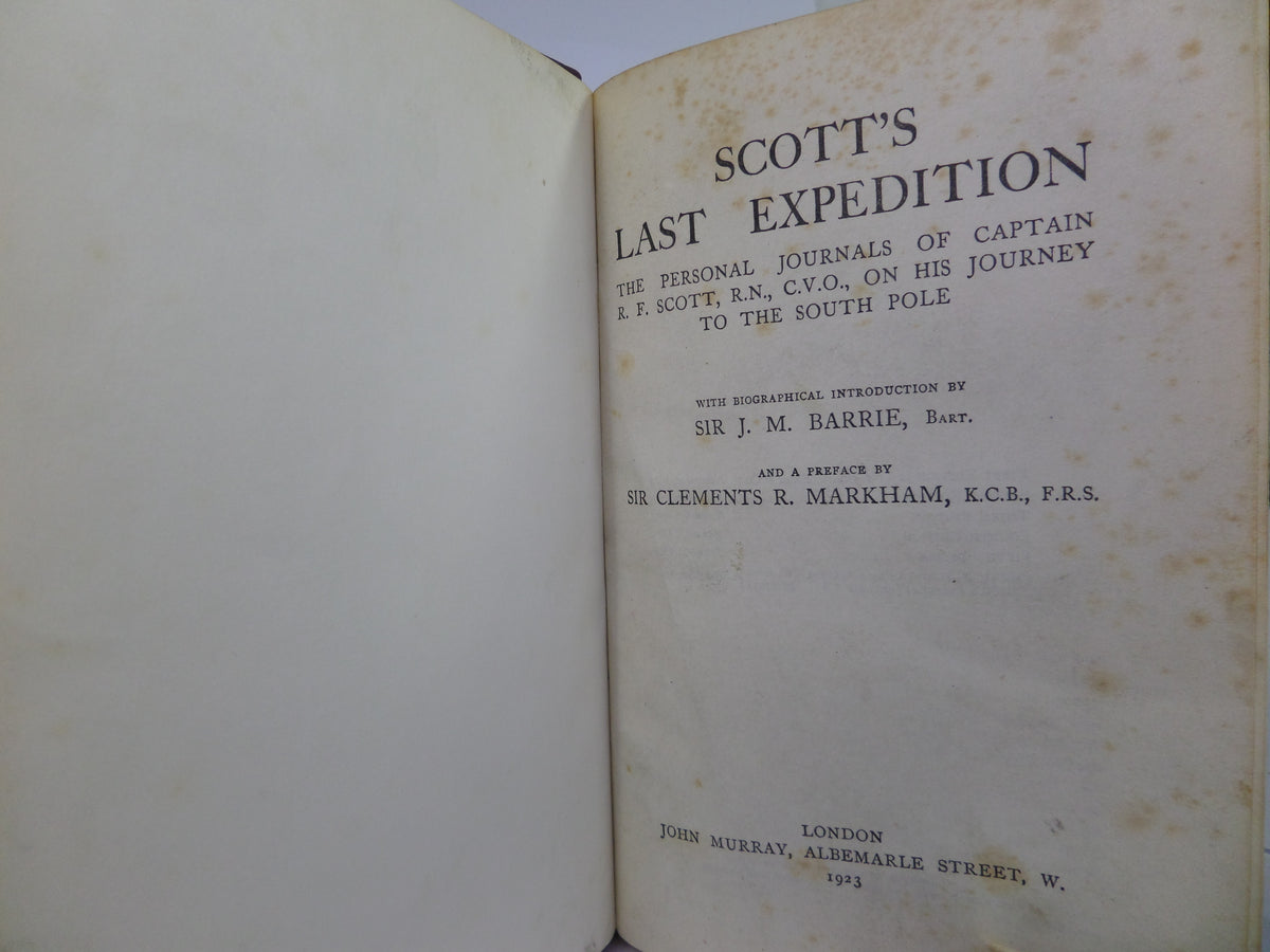 CAPTAIN R.F. SCOTT'S LAST EXPEDITION 1923 LEATHER BINDING – MFR Rare Books