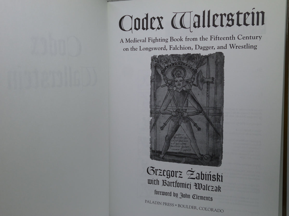 CODEX WALLERSTEIN: A MEDIEVAL FIGHTING BOOK 2002 GRZEGORZ ZABINSKI FIR ...