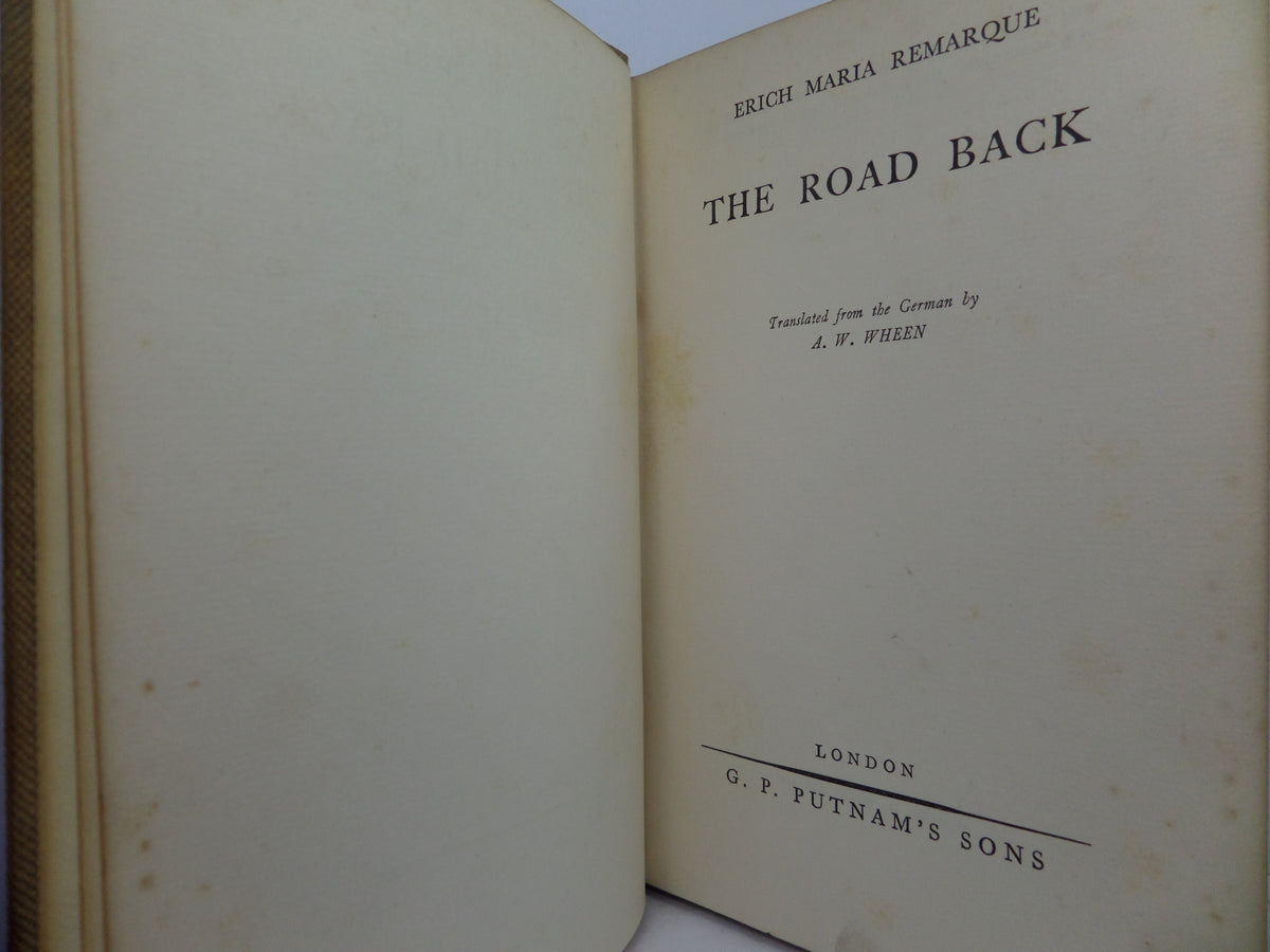 THE ROAD BACK BY ERICH MARIA REMARQUE 1931 FIRST UK EDITION – MFR Rare ...