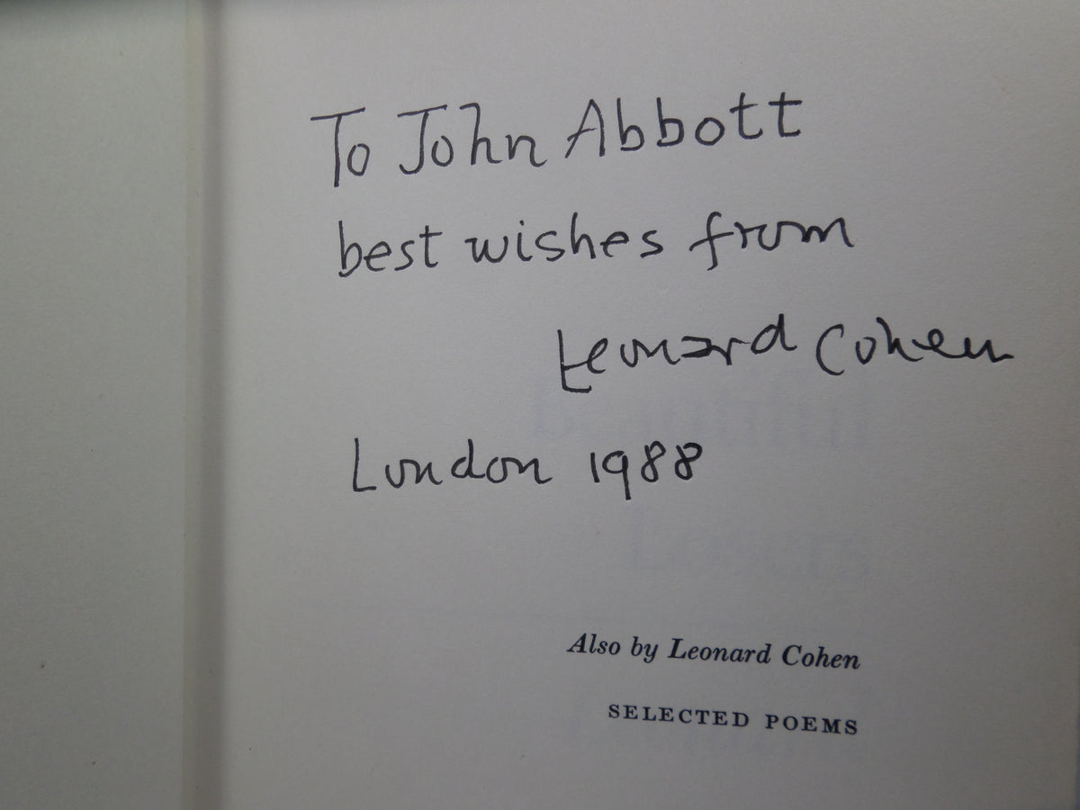 BEAUTIFUL LOSERS BY LEONARD COHEN 1970 SIGNED & INSCRIBED FIRST UK EDI ...