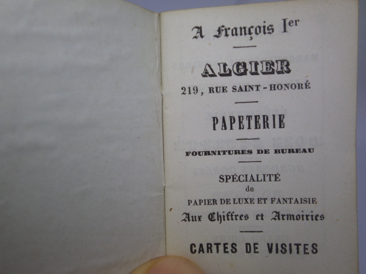 MINIATURE FRENCH CALENDAR FOR THE YEAR 1865 [CALENDRIER POUR L'ANNEE 1 ...
