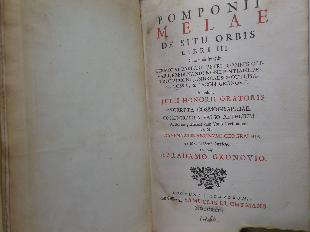 DE SITU ORBIS BY POMPONIUS MELA 1722 VELLUM-BOUND – MFR Rare Books