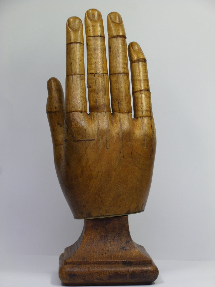 ANTIQUE 19TH CENTURY WOOD ARTICULATED ARTIST'S HAND – MFR Rare Books