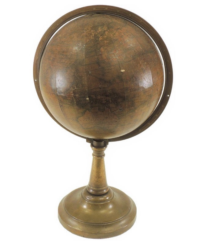 ANTIQUE 8 INCH TERRESTRIAL DESK GLOBE CIRCA 1840-1852 – MFR Rare Books